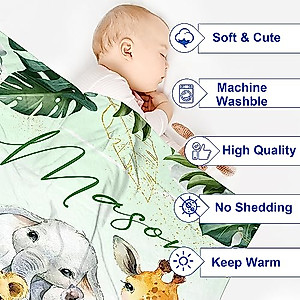 J&SBGFT Personalized Baby Blanket for Boys,Custom Baby Blanket with Name, Customized Name Blanket Receiving Blankets for Toddlers Kids Nursery Stroller Crib Decor Throw 30"x40",Color13