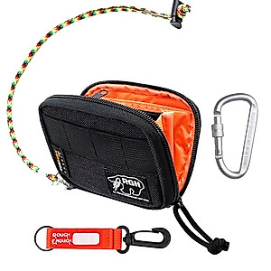 Rough Enough Neck Wallet for Men Teen Boys with Lanyard Coin Pocket Zipper Card Holder Accordion Black Cordura