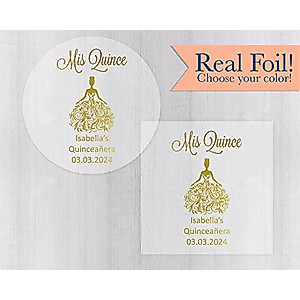 Mis Quince Stickers, Clear Quinceañera Labels, Transparent Labels/Stickers (#027-CF)