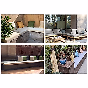 Hruile Waterproof Bench Cushion Chair Pad Seat Pad for Indoor Outdoor, Outdoor Seat Cushion Mat Settee Cushion for Garden Long Bench Patio Furniture Swing Chair,43x18x3in,Beige