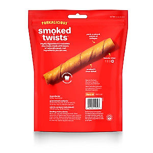 Hartz Oinkies Porkalicious Smoked Pig Skin Twists Dog Treats, 40 Count