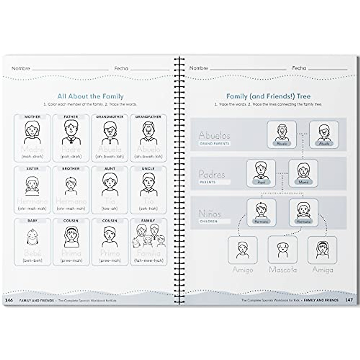 The Spanish Workbook for Kids: A Fun and Easy Beginner's Guide to Learning Spanish for Kids Grades K-5: Learn the Alphabet, Numbers, Colors, Shapes, Senses, Seasons and Other Essential Concepts