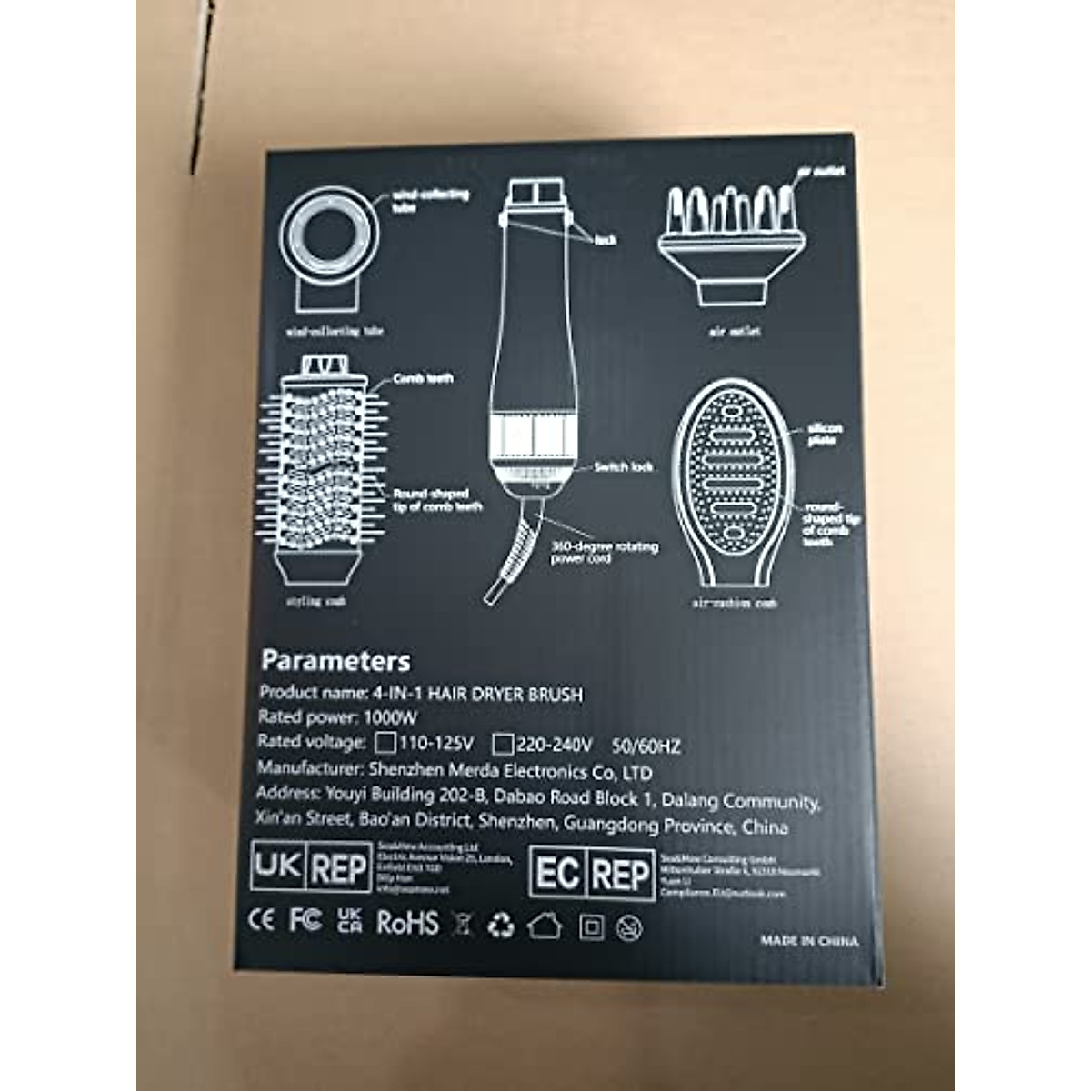 Hair Dryer Brush Set - KOOVON 4 in 1 Blow Dryer Brush in one, Negative Ion Blowout Brush Detachable Hot Air Brush for Drying/Straightening/Curling, One-step Volumizer Styler Brush with Ceramic Coating