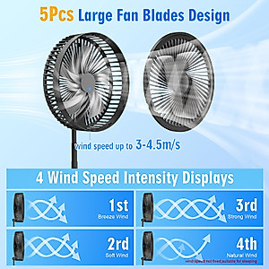 LIPETY Portable Foldable Rechargeable Oscillating Fan - 9" 7200mah Battery Operated USB C Small Fan Remote, Quiet Table Desk Fan Folding Standing Pedestal Fan for Bedroom Rome Office Camping Travel