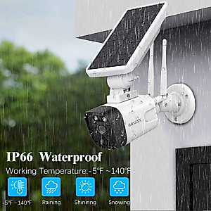 OOSSXX Solar Security Camera Outdoor Wireless Solar Powered Wireless Camera with Rechargeable Battery, WiFi Home Surveillance Camera 4.0MP with Two Way Audio (4MP 2 Packs)