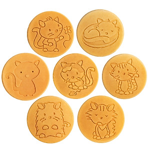 Kitty Friends Mini Pancake Pan - Make 7 Unique Flapjack Cat Designs, Nonstick Pan Cake Maker Griddle for Breakfast Kitten Fun & Easy Cleanup, Fun Animal Gift