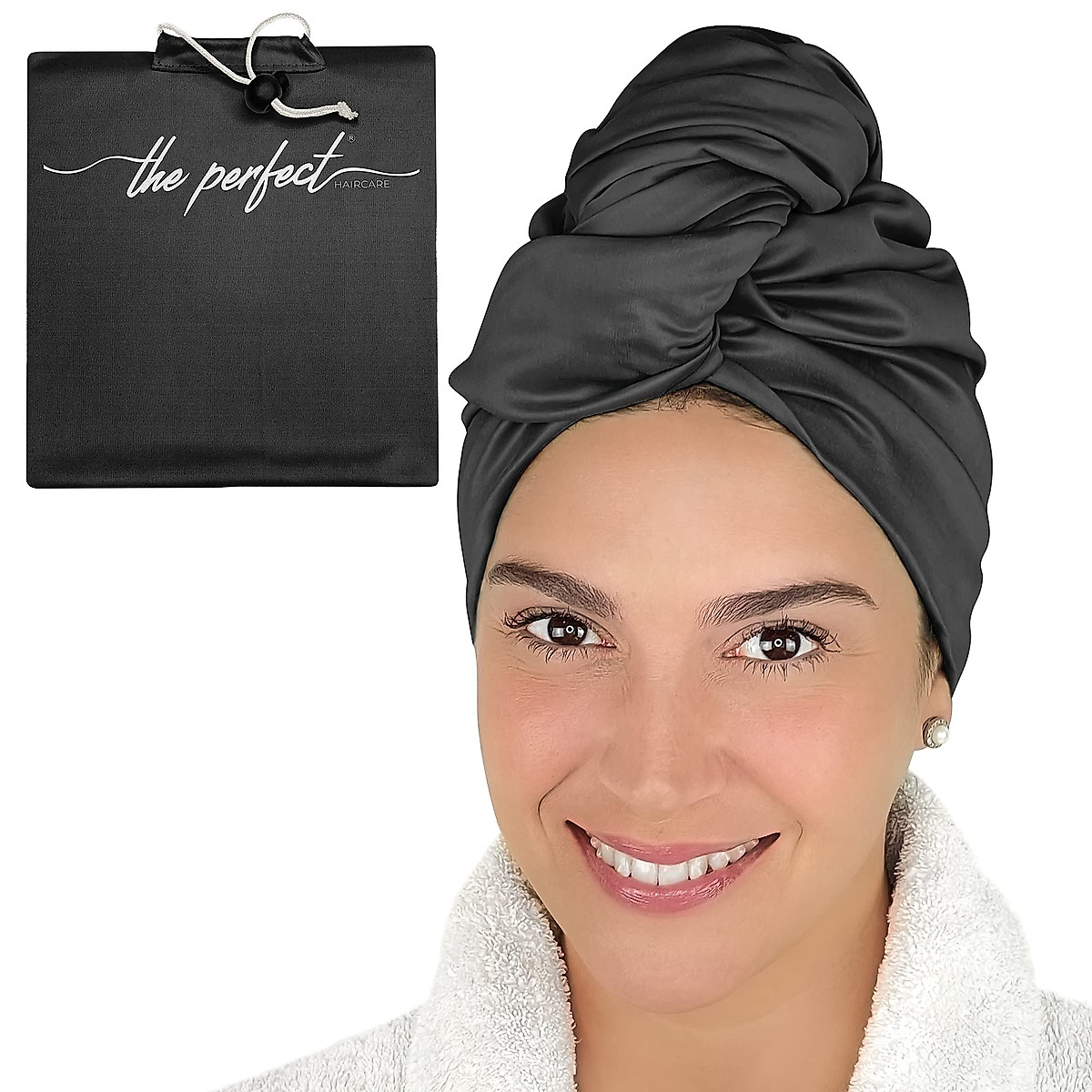 Microfiber Hair Towel Wrap for Women - Gift and Travel - Smooth like Silk - Curly, Wavy, Straight Hair Girls - Plopping Essential - Anti-Frizz, Fast Drying, Works Better than a T-Shirt