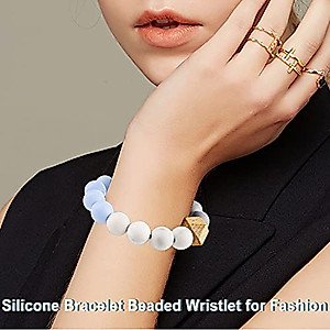 Silicone Airpods Case Cover,Wonjury Protective Case with Bracelet Keychain for Women Girls,Skin for Air Pod 2 & 1 Charging Case, Denim Blue