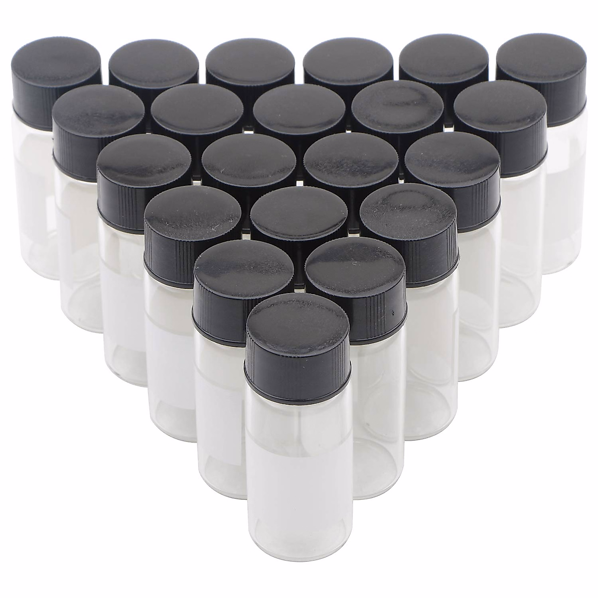 Kesell 10-Pack 10ml (0.338oz, 2.7dram) Premium Clear Glass Vials with Lids - Borosilicate Glass, Small Vials for Samples - Glass Jars with Labels