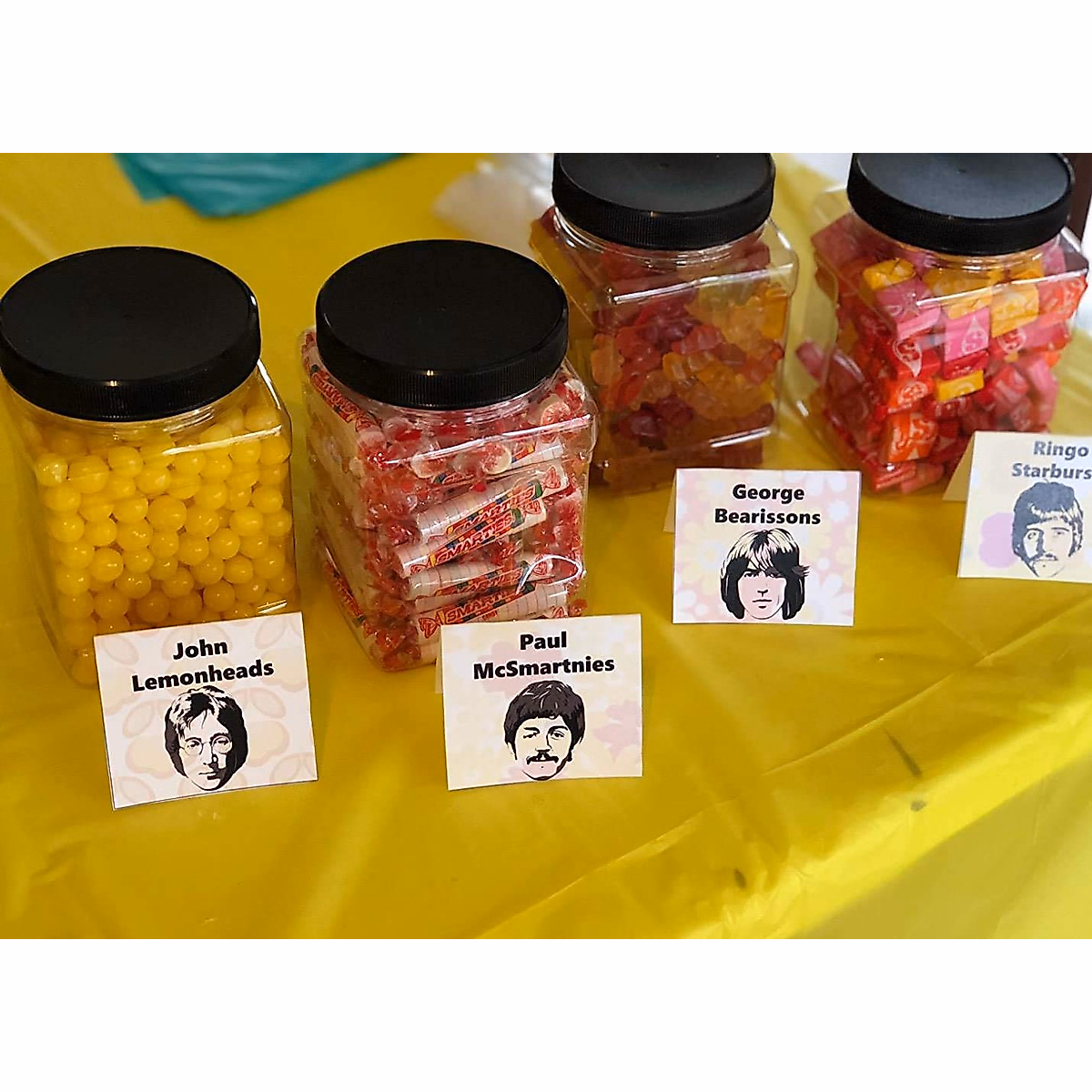 Lawei Square Plastic Jars with Lids - Clear Empty Storage Containers for Food Storage, Plastic Food Jars with Easy Grip Handles for Dry Goods Cookies Rice and More (6 Pack 60 Oz)