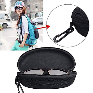 LERTREE Yuyeran Portable Waterproof Sunglasses Eyeglasses Case Zipper Hard Shell Box With Clip (1PC)