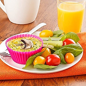 Silicone Cupcake Muffin Baking Cups Liners 36 Pack Reusable Non-Stick Cake Molds Sets