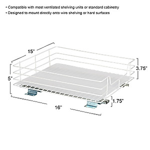 Household Essentials 1516-1 Glidez Undersink Sliding Organizer | Pull Out Cabinet Shelf | White | 15-Inch