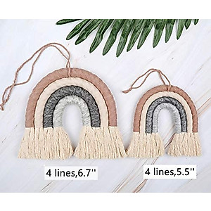 ZWA Rainbow Wall Hanging,Rainbow Wall Art,Handmade Macrame Rainbow Wall Decor for Nursery Kids Room Home Decor