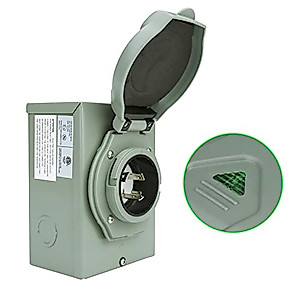 AA Ignition 3 Prong 30 Amp 125/250V Generator Power Inlet Box - NEMA L5-30 Power Inlet Box - 3750 Watts Generator Inlet Plug for Outdoor Receptacle - Weatherproof Generator Outlet, ETL Listed