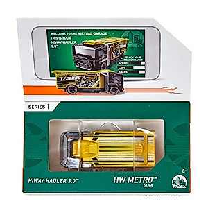 ​Hot Wheels id Vehicle​​ HiWay Hauler 3.0 with Embedded NFC Chip, Uniquely Identifiable, 1:64 Scale, for Kids Ages 8 Years and Older