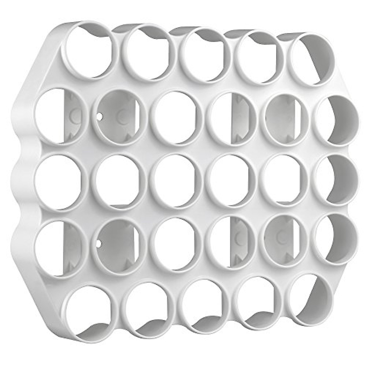Storage Theory Peel and Stick Plastic Cafe Wall Caddy White - Kcups Holder Wall Mount with 28 Capacity Single Serve Coffee or Tea Pod Wall Display