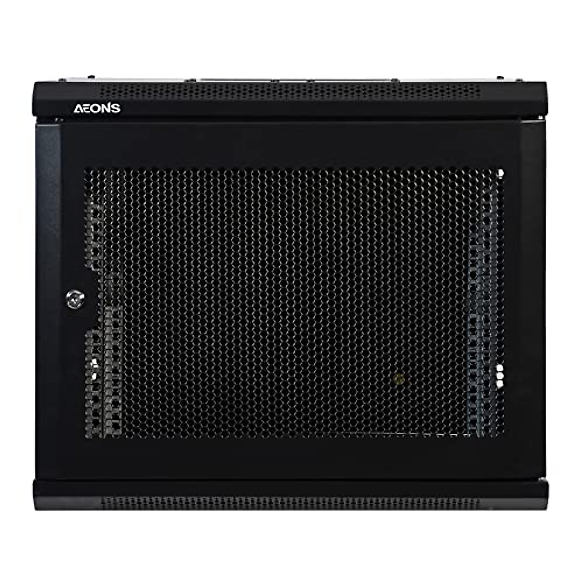 9U Professional Wall Mount Network Server Cabinet Enclosure 19-Inch Server Network Rack Meshed Door Low-Profile Black