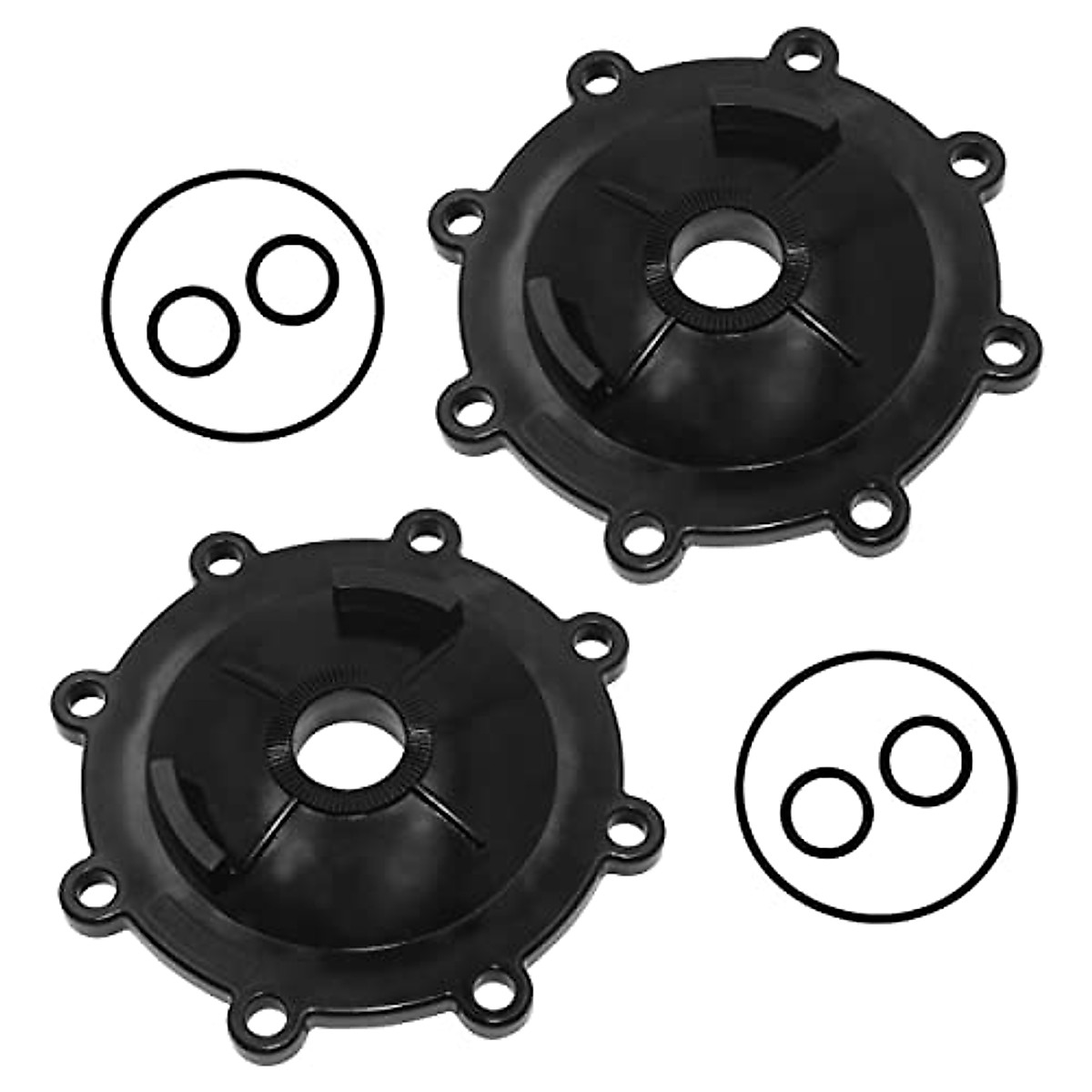 4606 Valve Cover/Cap with 1132+ O-ring and R0487100 Shaft O-ring Compatible with Zodiac Jandy Black/Gray 2-Way/3-Way Neverlube Valves, 2-Port/3-Port (2 Pack)