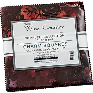 Lunn Studios Artisan Batiks Wine Country 42 5-inch Squares Charm Pack Robert Kaufman CHS-1252-42