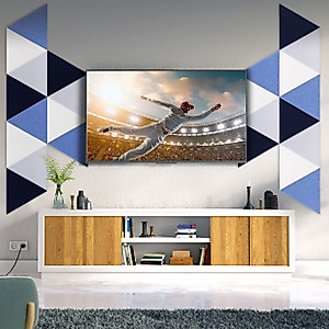 PHATWOLF 6 Pack Triangle Acoustic Panels for Soundproofing & Sound Dampening, High Density Decorative Sound Absorbing Panel for Wall, Home, Office & Studio Acoustic Treatment (Sky Blue)