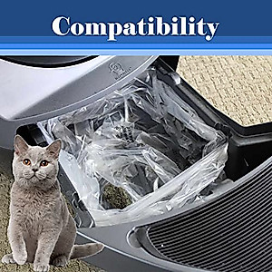 120 Pack Waste Drawer Liners Compatible with All Litter Box Robot Models, 9-11 Gallons Litter Box Liners, Plus 8 Pack Activated Charcoal Filters