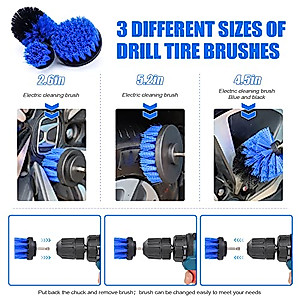 Qhecomce 21-Piece Complete Car Cleaning Tool Kit with Detail Brush Set, Gloves, Towel, and Auto Drill Brush Kit for Interior and Exterior Detailing