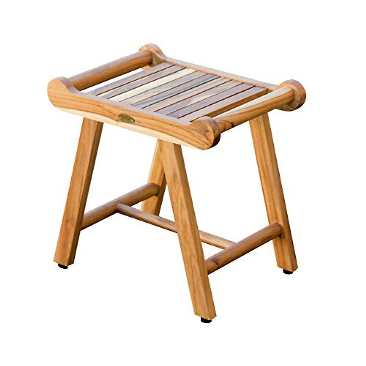 EcoDecors Fully Assembled Teak LiftAide Shower Bench With Support Arms- 20" W x 18" H x 14" D