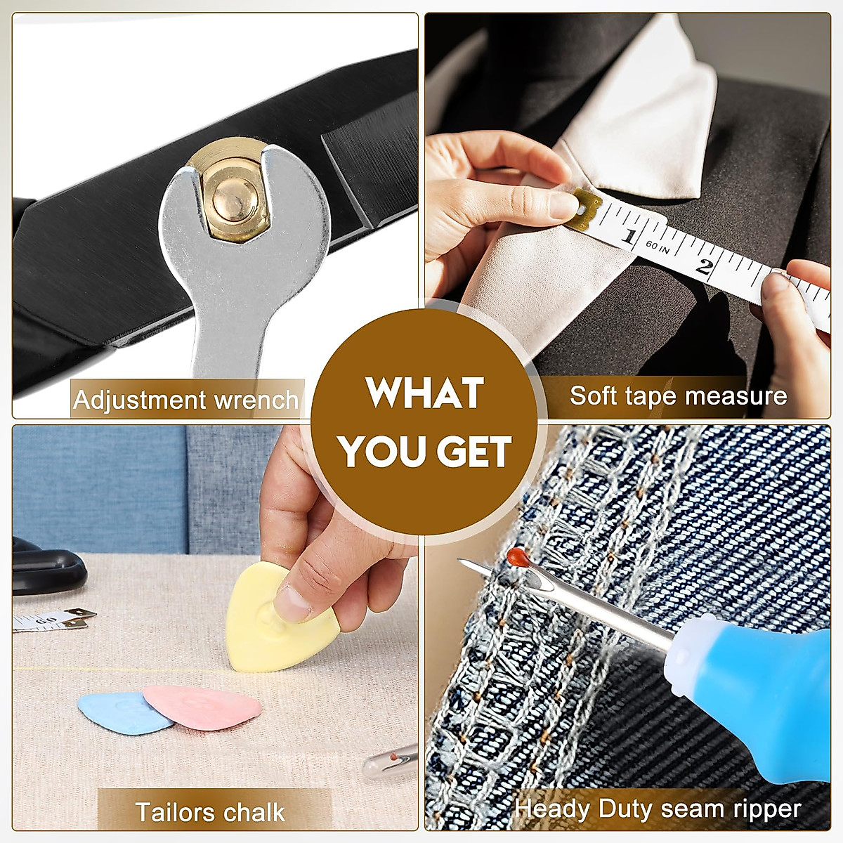 10 Inch Fabric Scissors, KOLEONHOME, Heady Duty Tailor Scissors, Multipurpose Sharp Sewing Scissors, Cloth Scissors for Home Office Artists Fabric Cutting