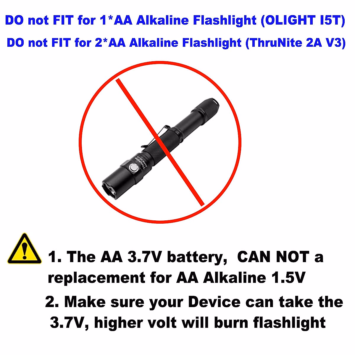 funkawa (2- Pack) AA 3.7V 850mAh Li-ion Rechargeable Battery with Charger, ER14505, Button top, Good for Flashlight Lumintop Tool AA 2.0, Klarus Mi7