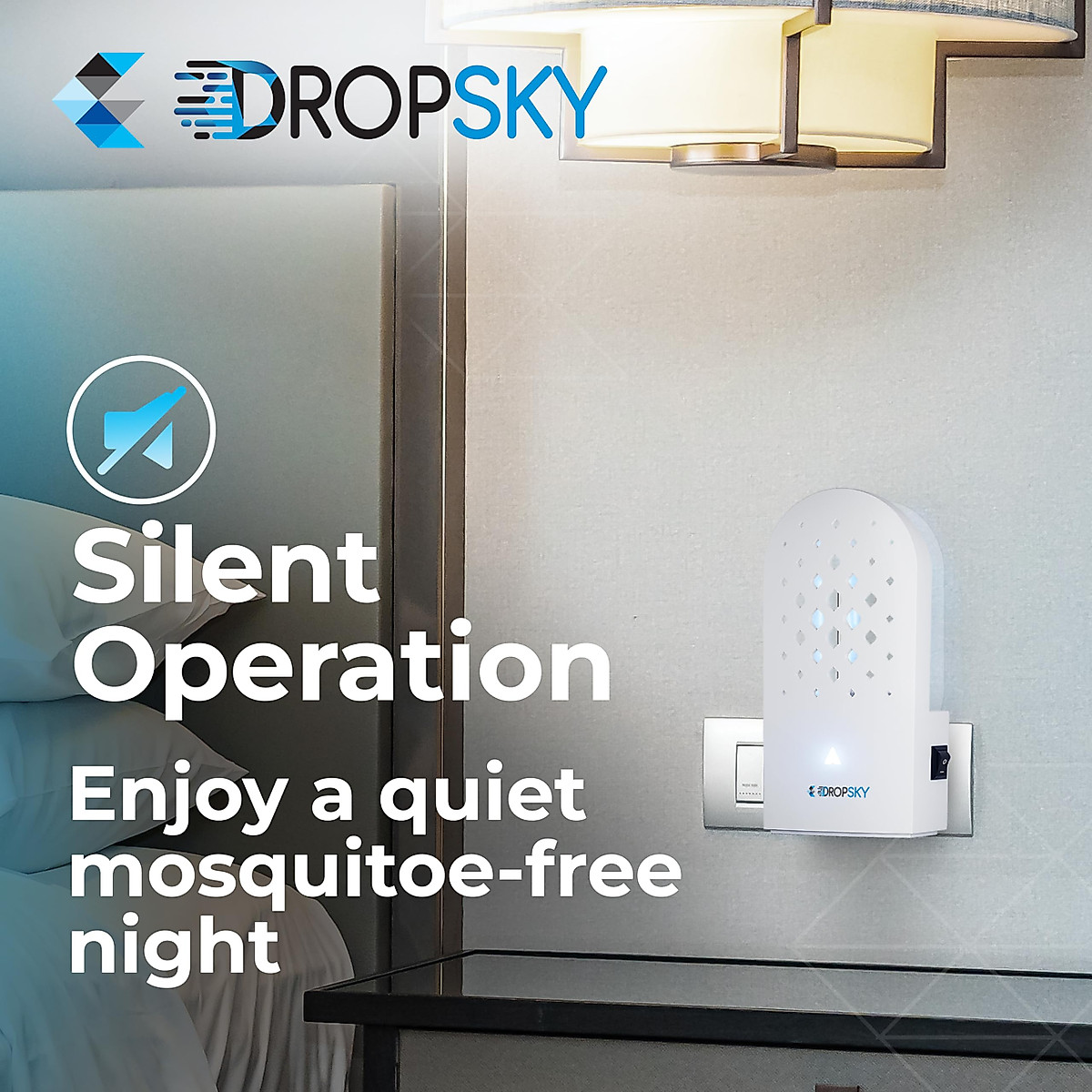 Dropsky Indoor Flying Insect Trap - Plug-in Bug Light Trap for Fruit Flies, Gnats and Houseflies - Odorless and Mess Free (2 Traps + 2 Glue Cards)