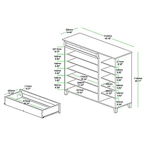 Baxton Studio Coolidge Shoe Cabinets, Oak Brown/Black