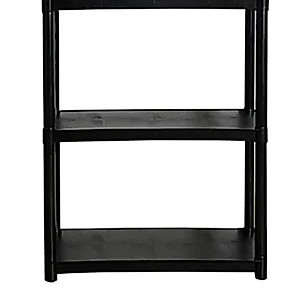 Juggernaut Storage 30"W x 14"D x 70"H 4-Shelf Resin Shelving Unit, 600 lb Capacity Black