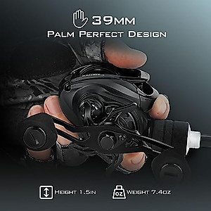 KastKing Zephyr Baitcasting Fishing Reel, Right Handed, Black