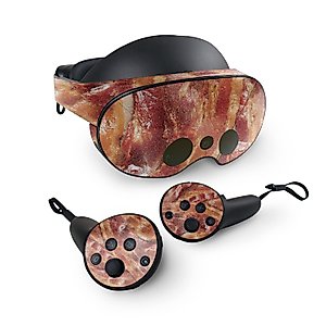 MightySkins Glossy Glitter Skin Compatible with Meta Quest Pro - Crispy Bacon | Protective, Durable High-Gloss Glitter Finish | Easy to Apply, Remove, and Change Styles | Made in The USA