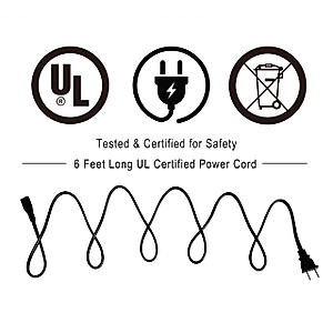 HimaPro 6 feet 110V AC Power Cord(2 Prong) Compatible with Brother, Singer, Baby-Lock, Viking, Pfaff, and Many Other Sewing Machines & Electronic Device