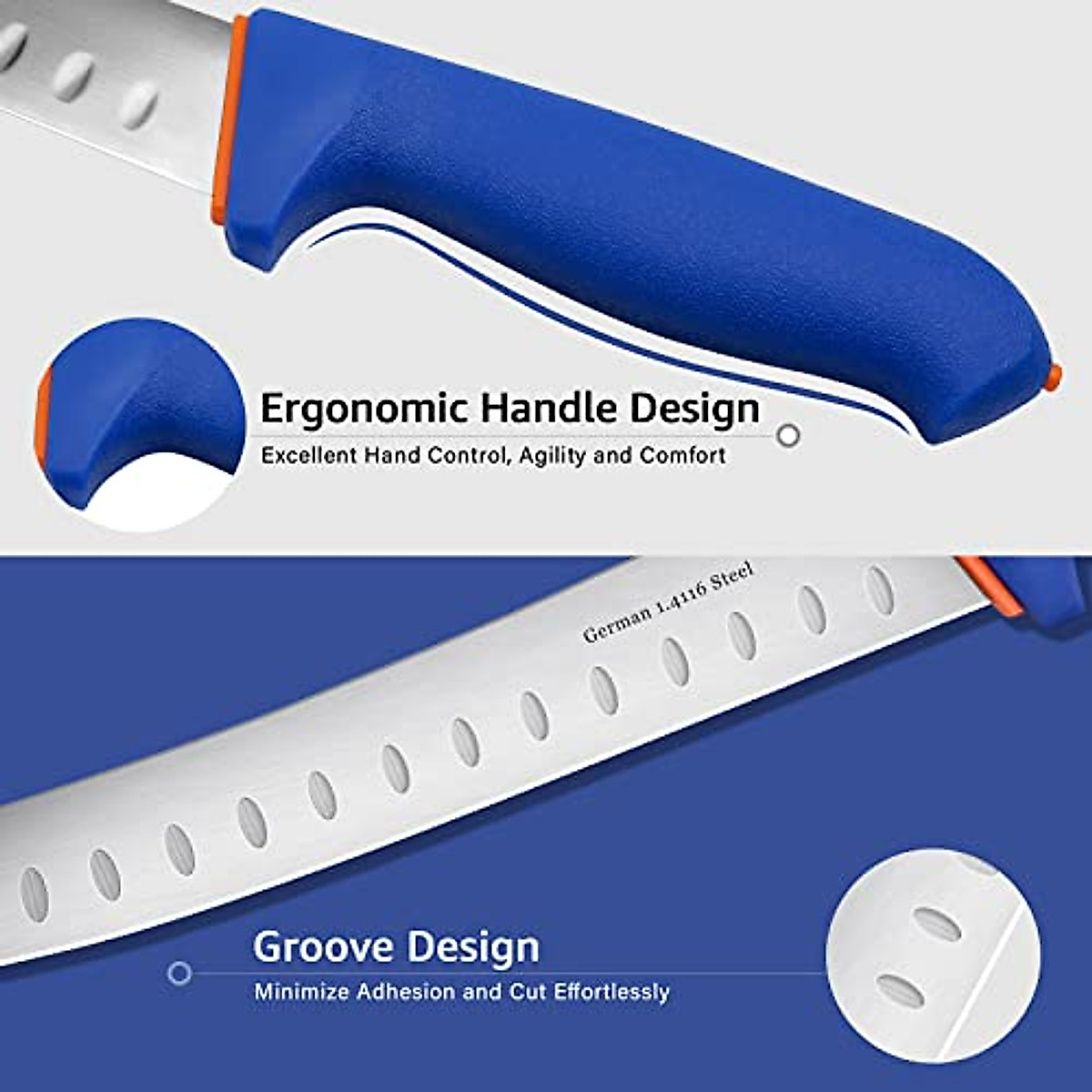 DRAGON RIOT Premium Butcher Breaking Knife, 10 Inch Curved Cimeter Knife-Meat Trimming Butcher Knife Turkey Carving German Stainless Steel with Fibre Handle