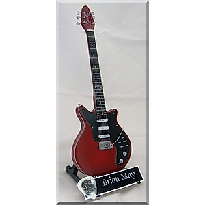 BRIAN MAY Miniature Guitar Burn QUEEN Freddie w/Guitar Pick