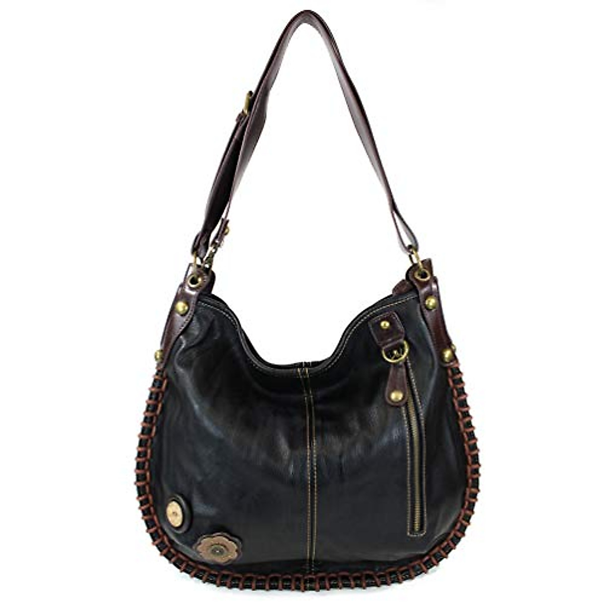 Chala Charming Hobo Crossbody Purse "Yorkshire Terrier" - Dark Brown