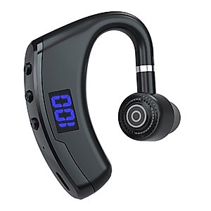 Bluetooth Headphone Single Ear Hook Wireless Business Headset with Mic Noise Cancelling Waterproof Earphone for L&R Ear