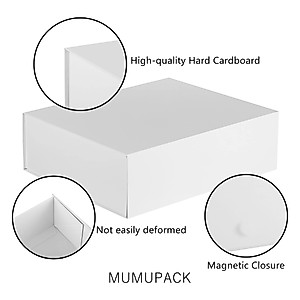 MUMUPACK Extra Large White Gift Box 19x16x6 Inches, Huge Gift Box, Large Gift Box with Lid Magnetic Closure, Groomsman Proposal Box, Rectangle Collapsible Gift Boxes for Wedding Dress