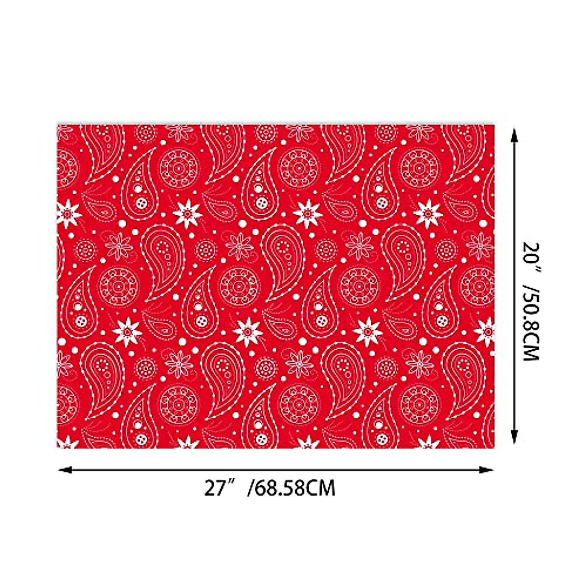 OXYLIPO 8 Sheets Red Bandana Gift Wrapping, 4 Patterns Red bandanas Paisley Print Recyclable Wrapping Paper for Kids Girls Boys Present Birthday Party Baby Shower Western Cowboy Theme Gift Wrap