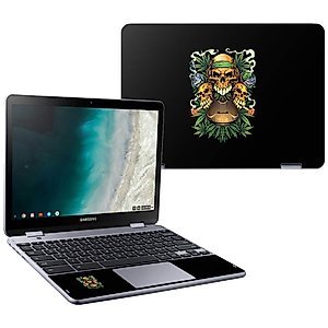 MightySkins Skin Compatible with Samsung Chromebook Plus LTE (2018) - Stoner Skulls | Protective, Durable, and Unique Vinyl wrap Cover | Easy to Apply, Remove, and Change Styles | Made in The USA