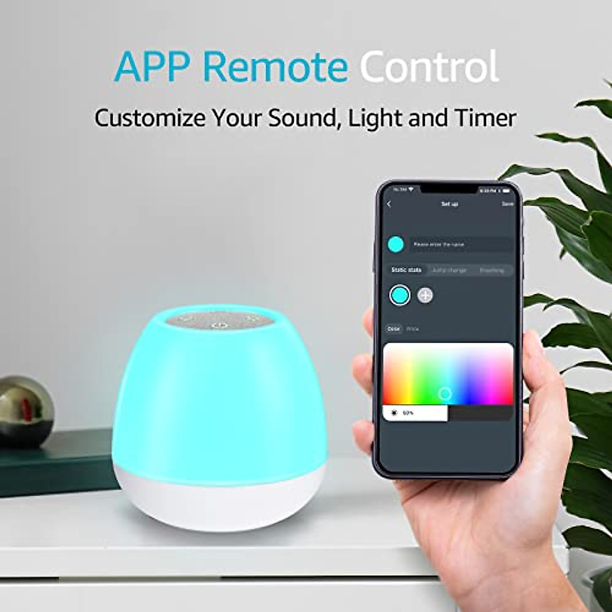 Baby Sound Machine，BGOVERSS White Noise Machine for Baby Sleeping with Night Light, Toddler Sleep Trainer with 24 Soothing Sounds, White Noise Soother with Timer, App Remote Control for Kids'Room Grey