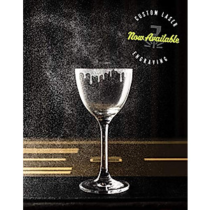Nick and Nora Coupe Cocktail Glasses - Handblown Small Plain Vintage Coupe Glass to Serve a Manhattan, Martini, Aperitif, Algonquin, or Port Wine, 5-ounce (Plain, 4)