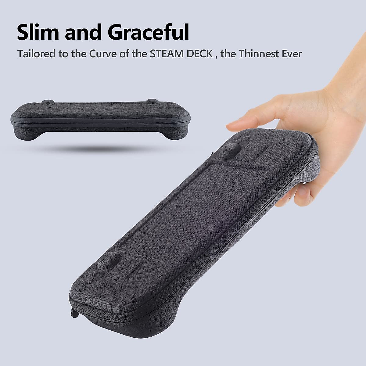 Case for Steam Deck, Portable Travel Carrying Case, Hard Shell Storage Bag Carry Case, Fits Steam Deck Console with TPU Soft Cover, Gifts for Men (Slim)