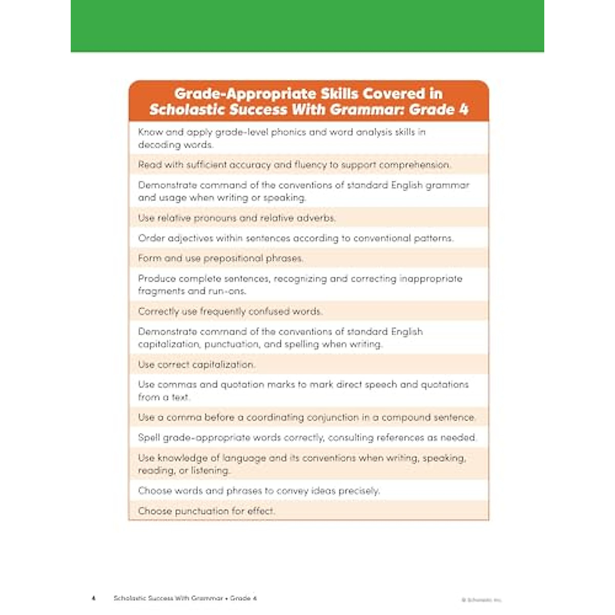 Scholastic Success with Grammar Grade 4 Workbook