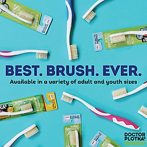 MOUTHWATCHERS Dr Plotkas Extra Soft Flossing Toothbrush Manual Soft Toothbrush for Adults | Ultra Clean Toothbrush | Good for Sensitive Teeth and Gums | 1 Red Toothbrush