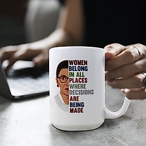 7RBG Ruth Bader Ginsburg Design Ceramic Coffee Mug, Tea Mug, 15oz. Feminist Mug For Women Lawyers, ruth bader ginsburg gifts, mugs for women, coffee mugs for women