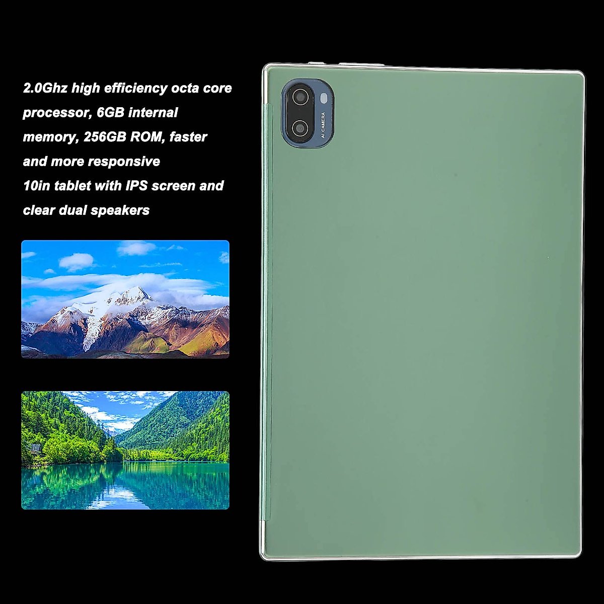 GLOGLOW Calling Tablet, 10in Tablet for Android 11 100‑240V 8 Cores CPU for Entertainment (US Plug)